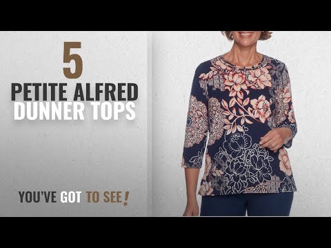 Top 10 Petite Alfred Dunner Tops [ Winter 2018 ]: Alfred Dunner Petites' Batik Floral Top Petite