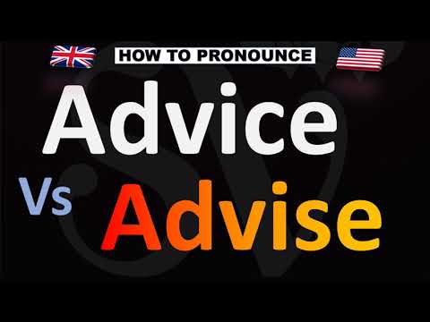 How to Pronounce ADVICE vs ADVISE [EXPLAINED]