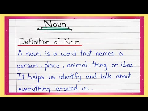 Definition of noun in English || What is noun || Kinds of noun with examples || English grammar