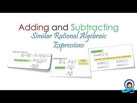 Adding and Subtracting Similar Rational Algebraic Expressions