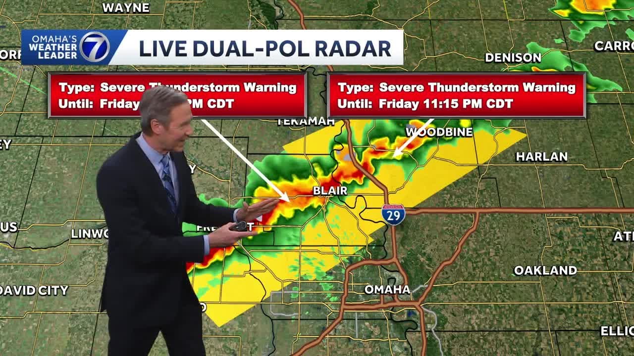 Storms weakening as they approach Omaha