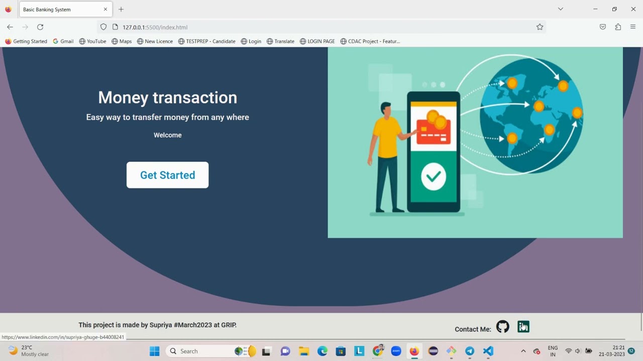 Basic Banking System Website With Source Code | Supriya ghuge| #sparkfoundation #frontend