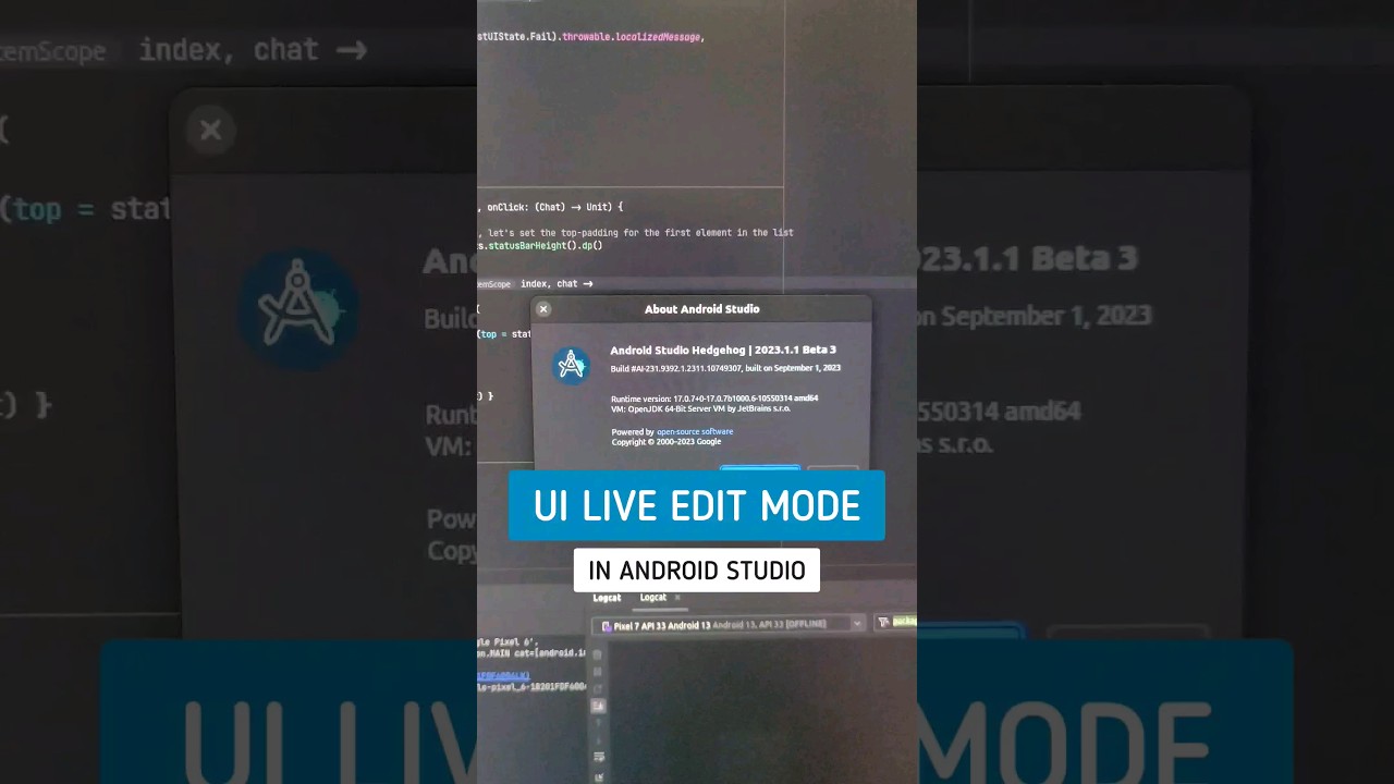 ⚡️Live Edit mode for UI-related code with #jetpackcompose #androidstudio