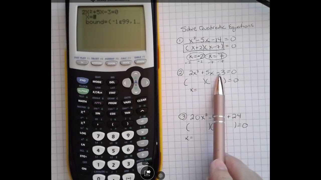 TI 84 Plus - Solve Quadratic Equations