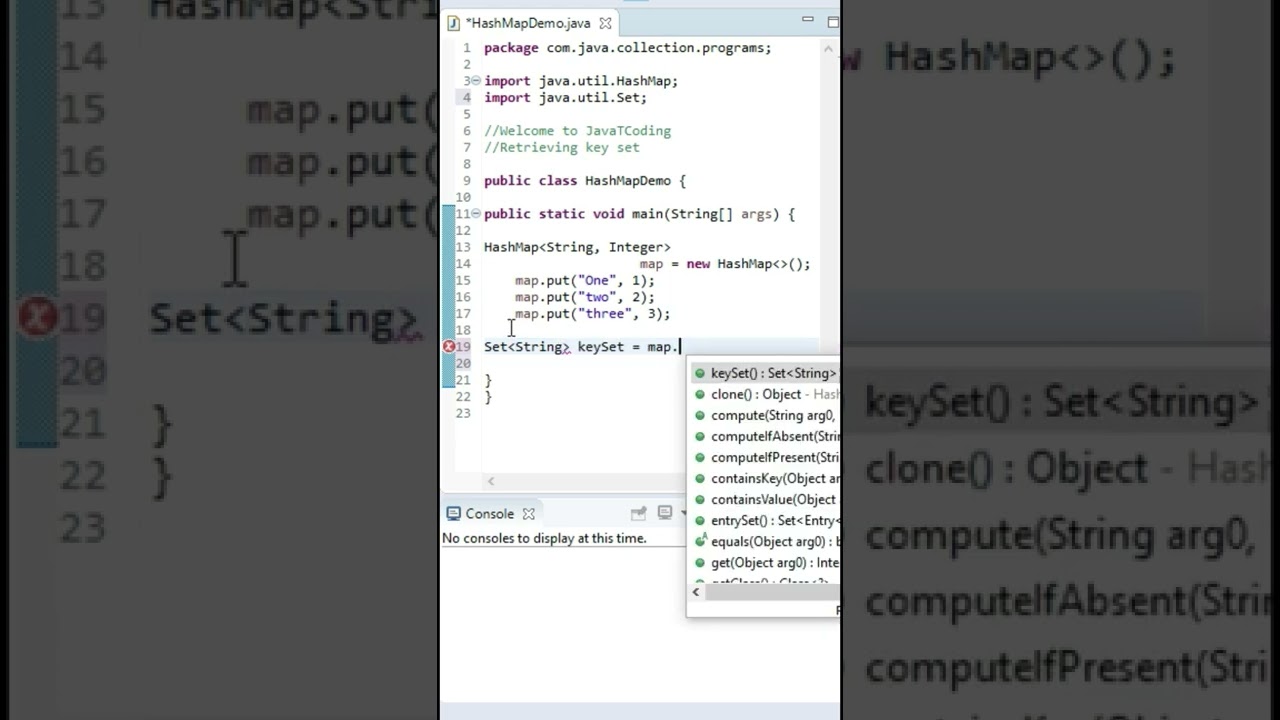 Retrieve key from map | Get keys from HashMap in Java #shorts #hashmap #javatcoding
