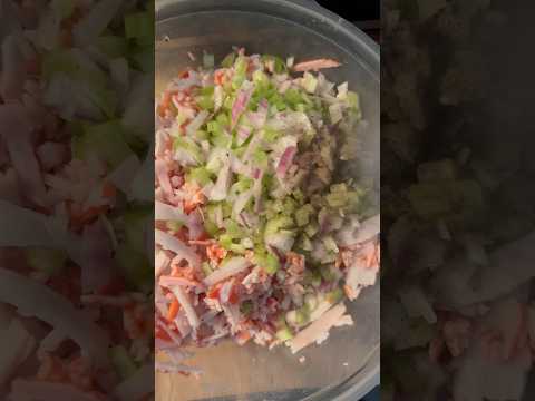 Crab salad. Super quick and easy way to shred and prepare. All was done under 10 minutes.