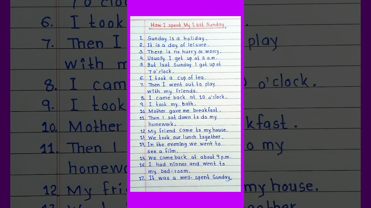 How I spent my last Sunday. Essay writing in English.