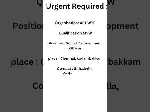 Social Work Jobs in Chennai, #jobs2023 #jobsintamilnadu #jobs#socialworkjobs #leo #vijay#chennaijobs