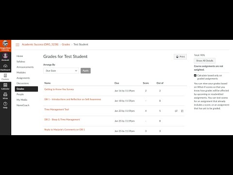 Canvas Assignments & Grades