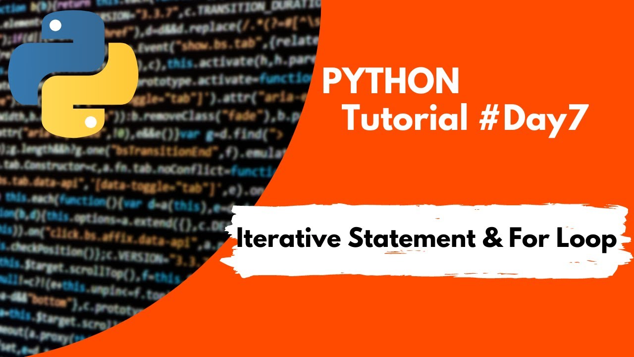 Python Tutorial Day7 |Iterative statement, for loop |Python for beginners |Code With Subbu