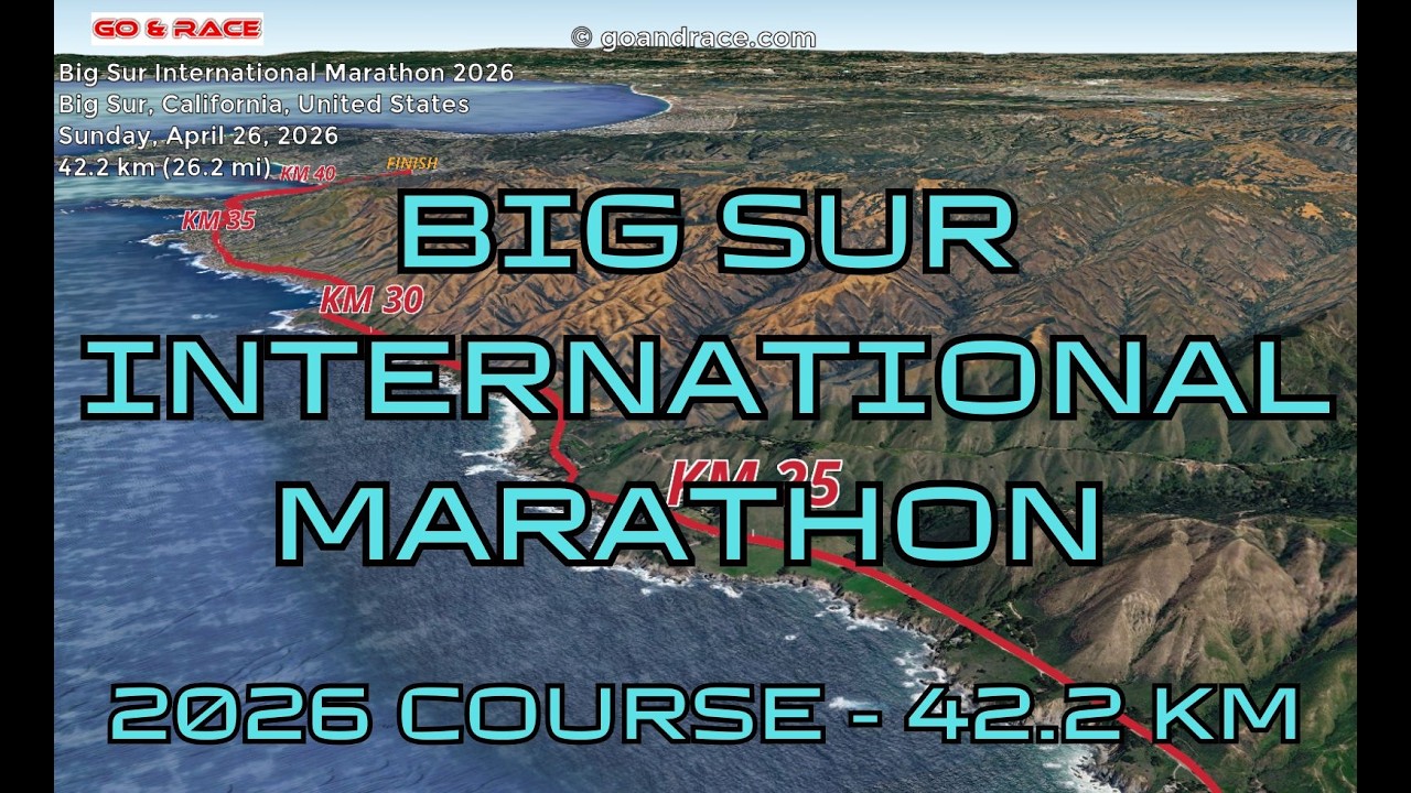 Fly over the Big Sur International Marathon 2026 course! 🏃‍♂️ 3D Animation