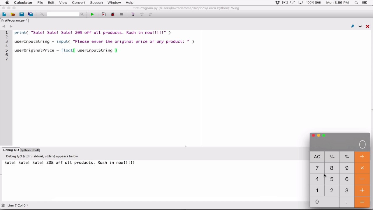 24. Calculating a percentage example program - Learn Python