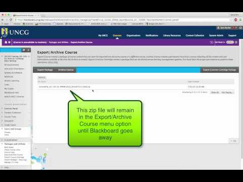 UNC Greensboro Canvas: Blackboard File Export & Canvas Import