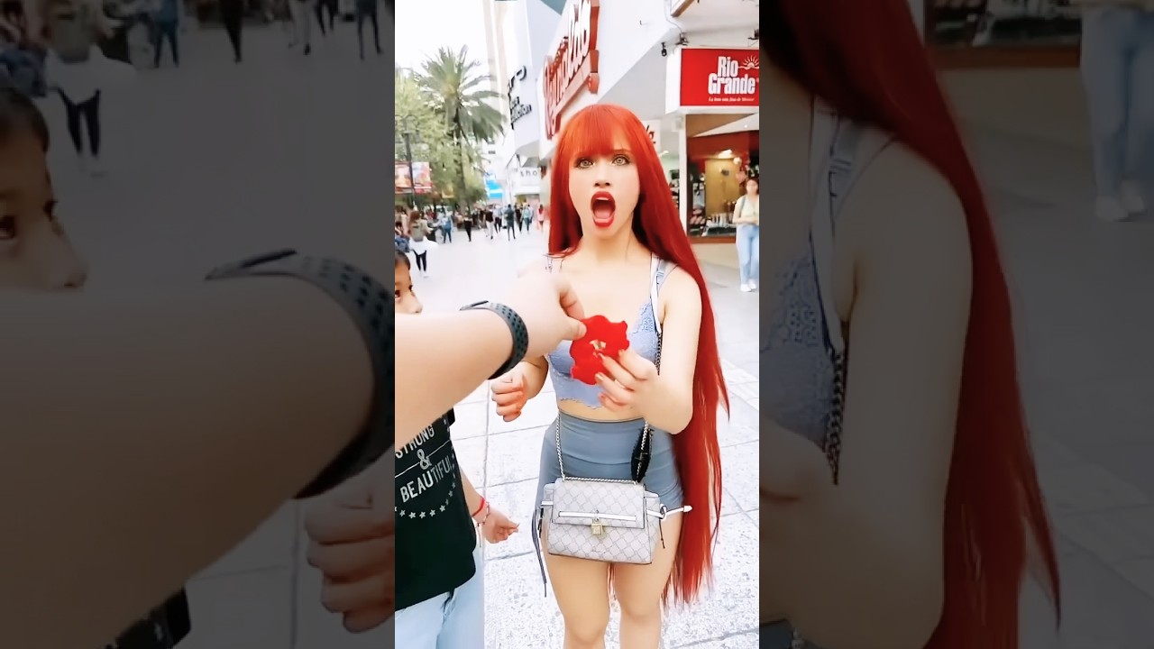 Lady longest red hair 👩‍🦰 #hairstyle #cute #prank #funny