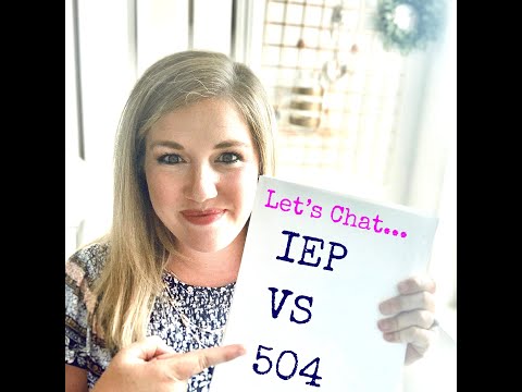 Key differences between an IEP and a 504 plan