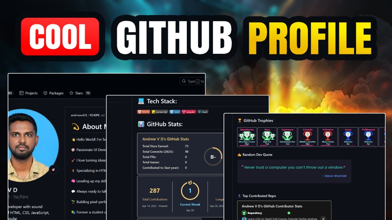 Create an ATTRACTIVE GitHub Profile in Minutes