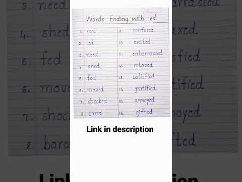 Words Ending with ed