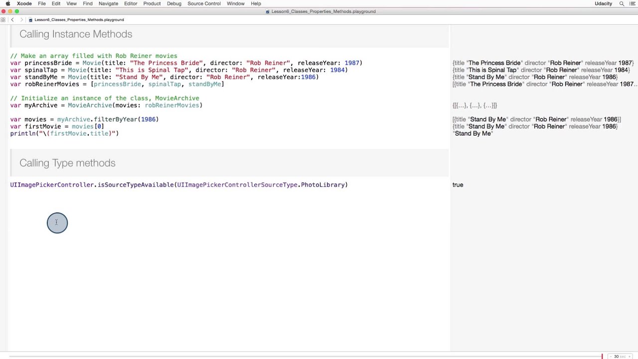 Calling Instance and Type Methods