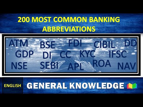 Important Banking Abbreviations for Bank Exam | Banking Terms and Abbreviations | Banking Full Forms
