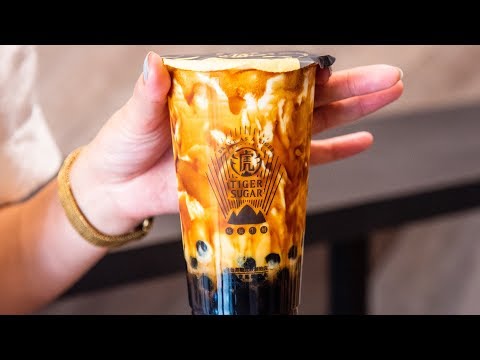 Tiger Sugar in Toronto makes striped bubble tea