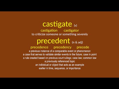castigate & precedent