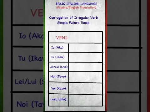 Basic Italian Language:Simple Future Tense of Andare & Venire (Irregular Verbs)