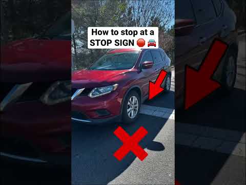 How to stop at a STOP SIGN 🛑 #shorts #cars #cartips #driving #drivingtips #driversed #driving101