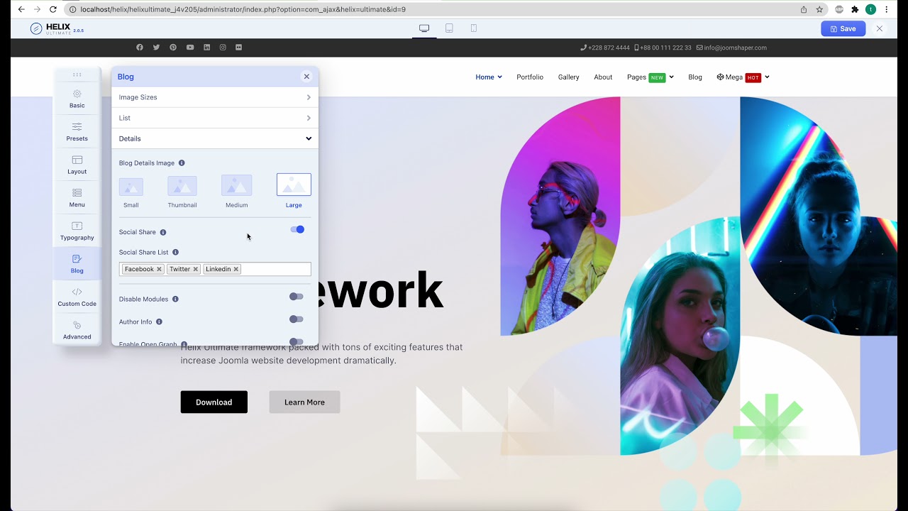 How to use Helix Ultimate Blog options | Joomla