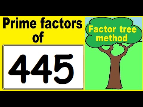 Prime factors of 445. Prime factors decomposition of 445. Factor tree method.