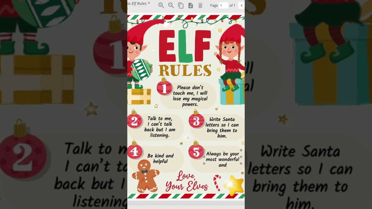 Elf Rules Template | Christmas Fun, Holiday Printable