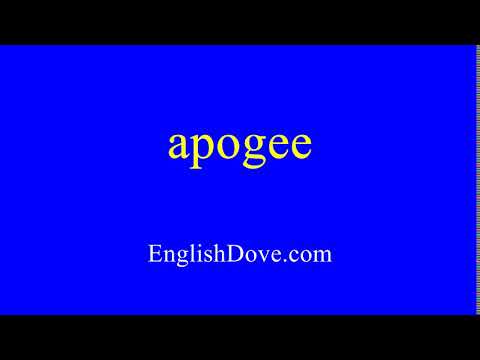 How to pronounce apogee in American English.