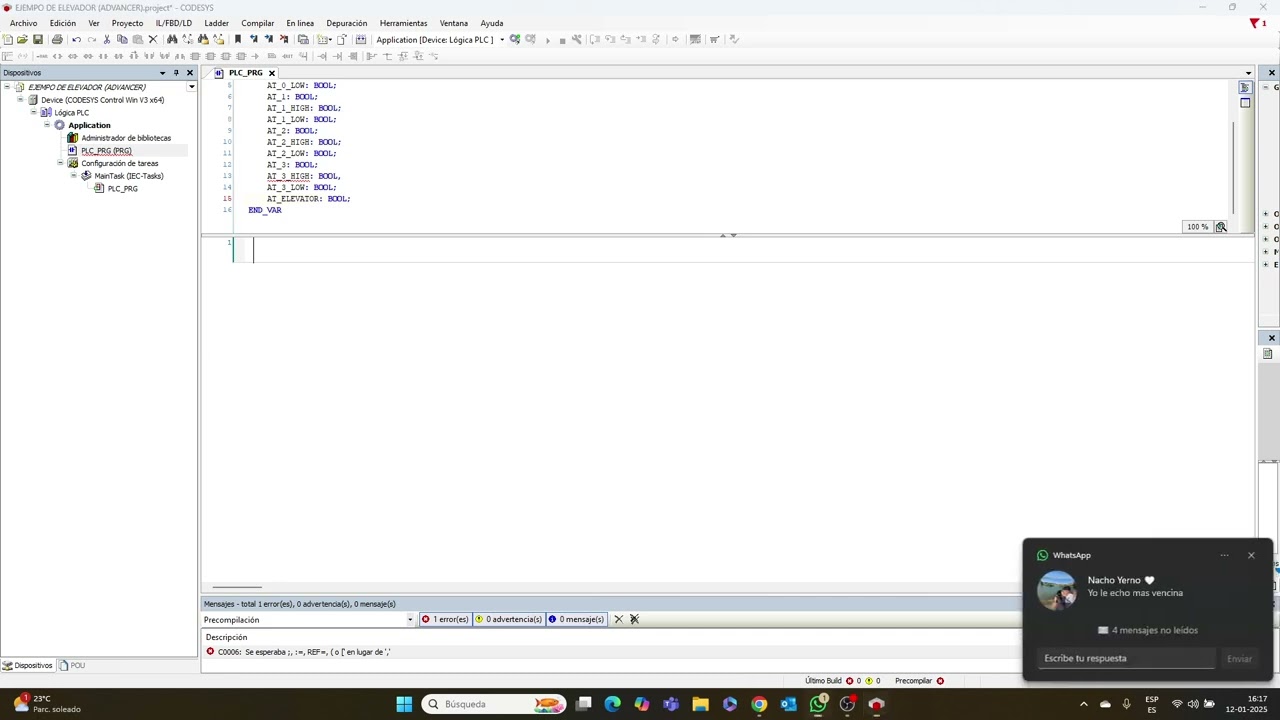 EVALUACION 3 CODESYS FACTORY IO ELEVATOR ADVANCER