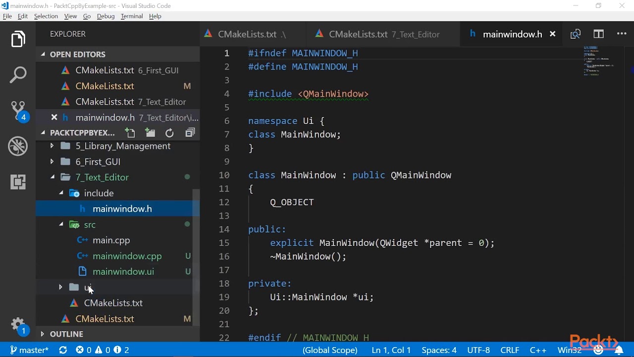 C++ Programming By Example : Setting Up Your Text Editor Project| packtpub.com