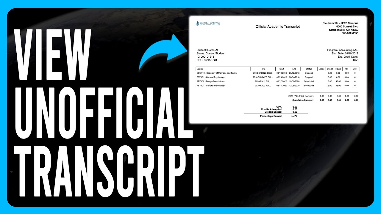 How to View an Unofficial Transcript (How to Obtain an Unofficial Transcript)