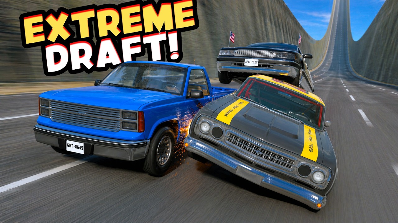 EXTREME DRAFT Drag Racing In BeamNG Drive Is INSANLY FUN!