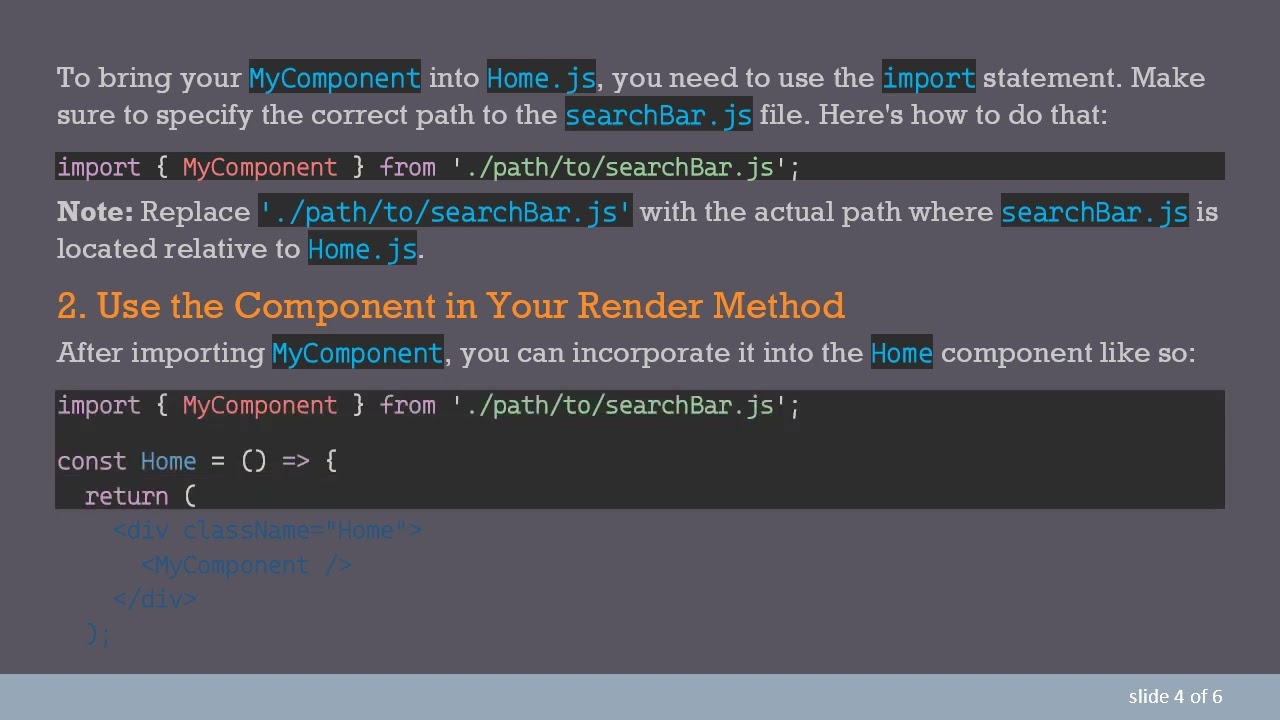 How to Import a Component from One JavaScript File to Another