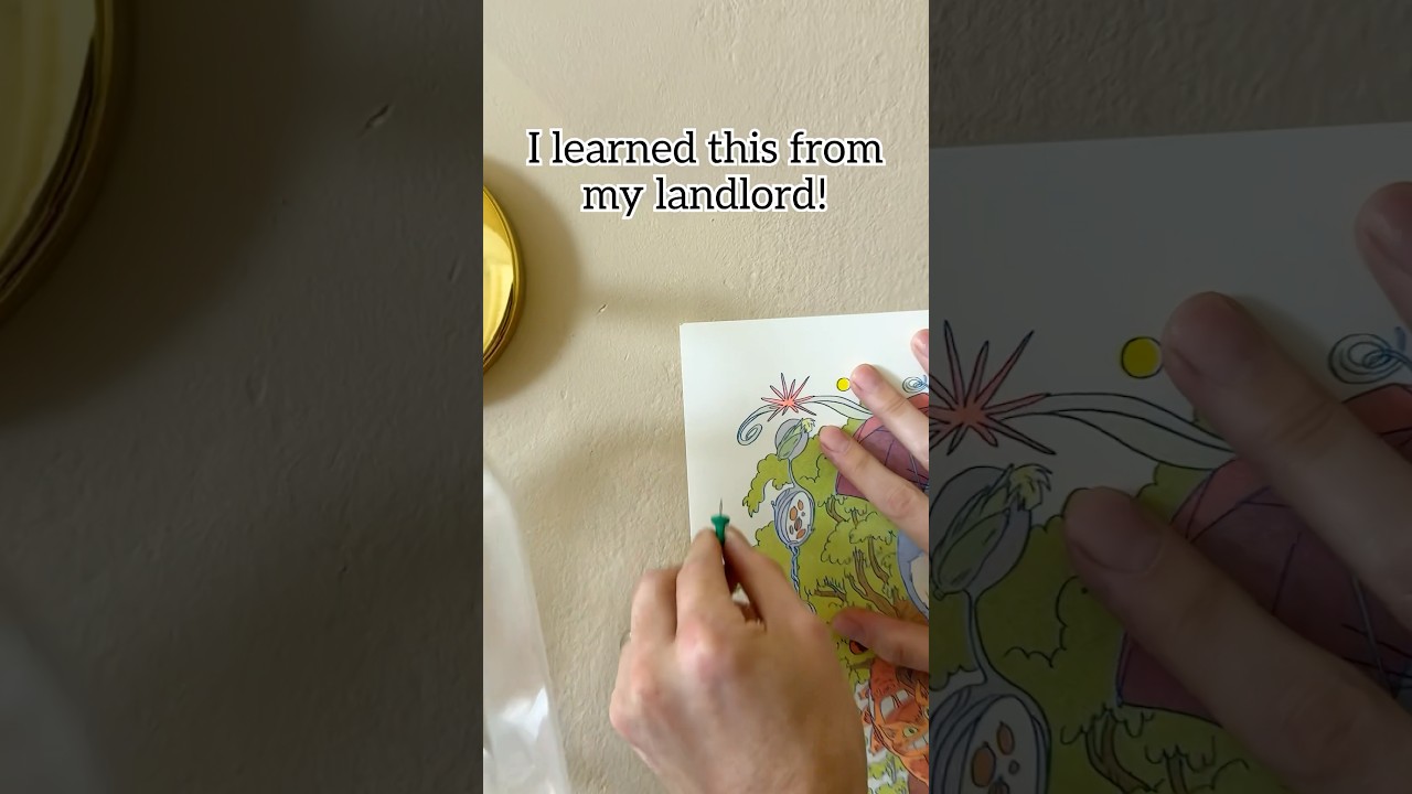 Wall puncture free way to hang pictures! #homedecor #DIYTips