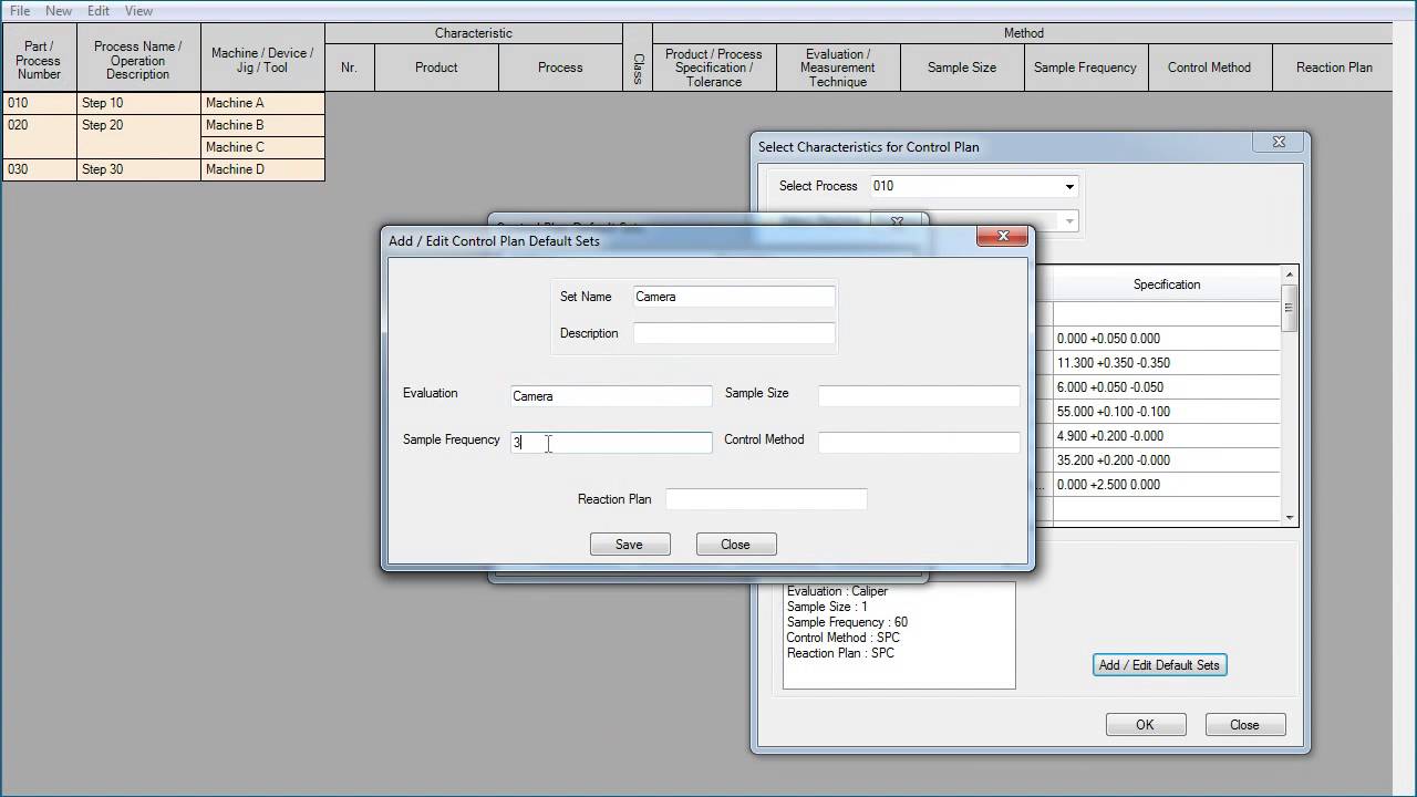 Ballooning and import into control plan