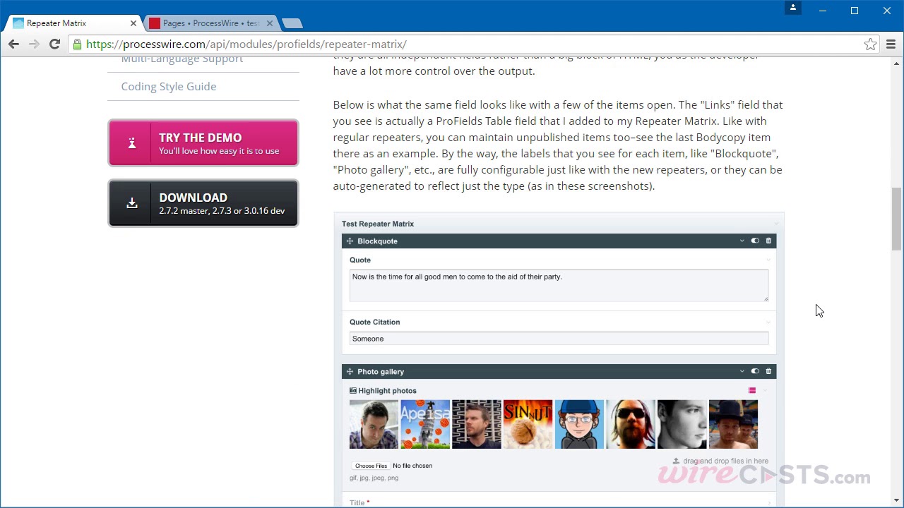 WordPress vs. ProcessWire - Flexible Content / Section Builders