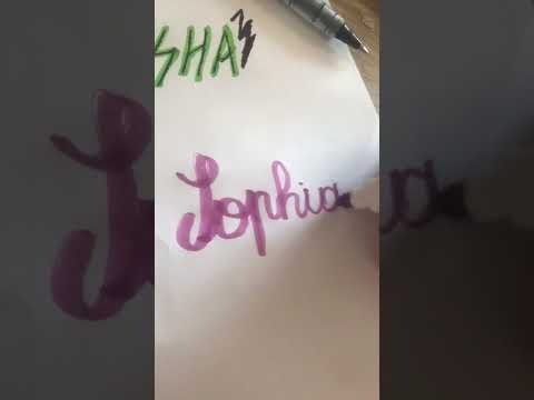 Writing your names:Sophia💜🖤