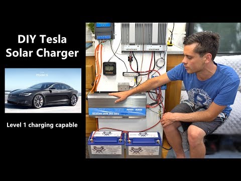 Pengisi Daya Tenaga Surya Tesla di Luar Jaringan: Input tenaga surya 4kw, output AC 3kw, ATS, dan...