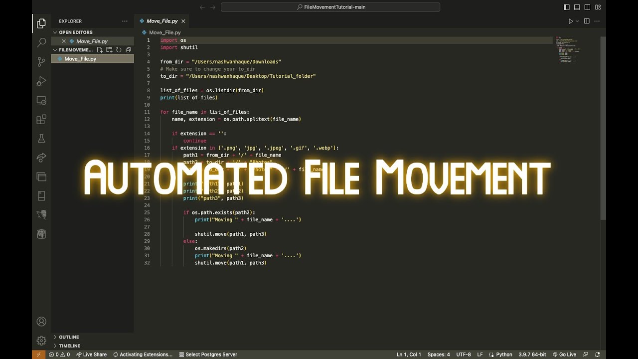 How to automate file movement with Python | Python Coding Tutorial