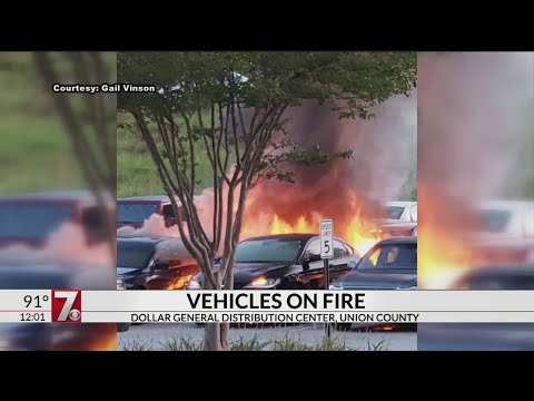 Vehicle fires at Dollar General distribution center