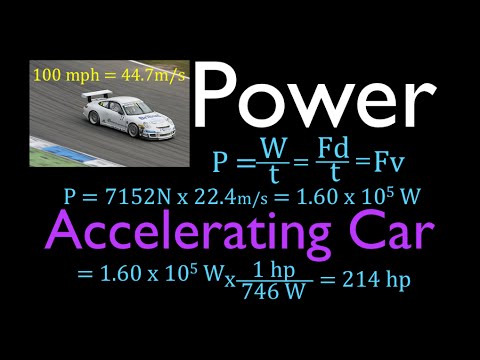 Energy, Work & Power (25 of 31) Calculate the Average Power Output of an Accelerating Car