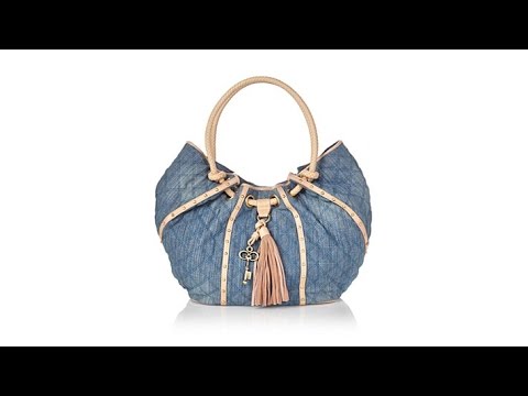 Sharif Quilted Denim and Leather Fan Tote