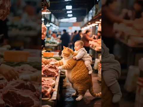 “Fat Cat AI Helps a Small Kid Grow Up Strong ???? | Heartwarming AI Story” #mustwatch #shorts #viral