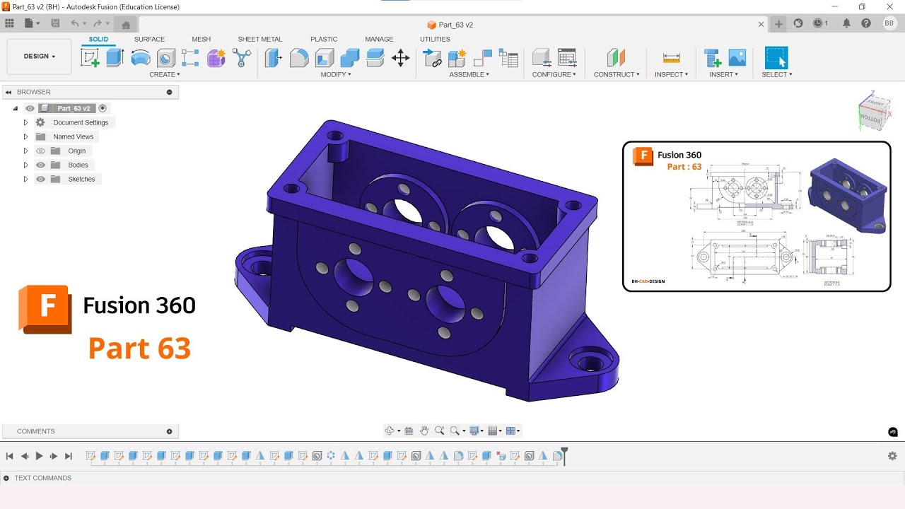 Fusion 360 tutorial 3D Modeling: Part 63