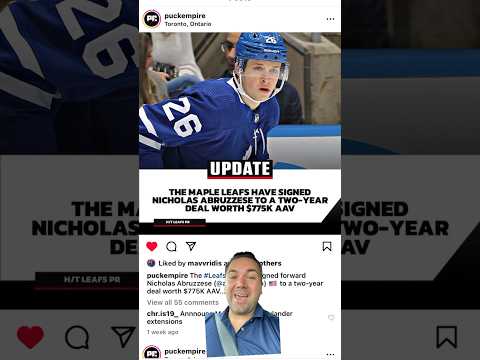 Toronto Maple Leafs sign Nick Abruzzese to a two year contract at $775k AAV