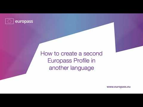 Creating a Second Europass Profile in Another Language