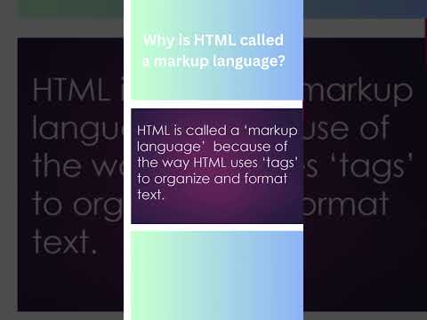 Why is HTML Called a Markup Language? #2024 #shorts #html #codingbasics